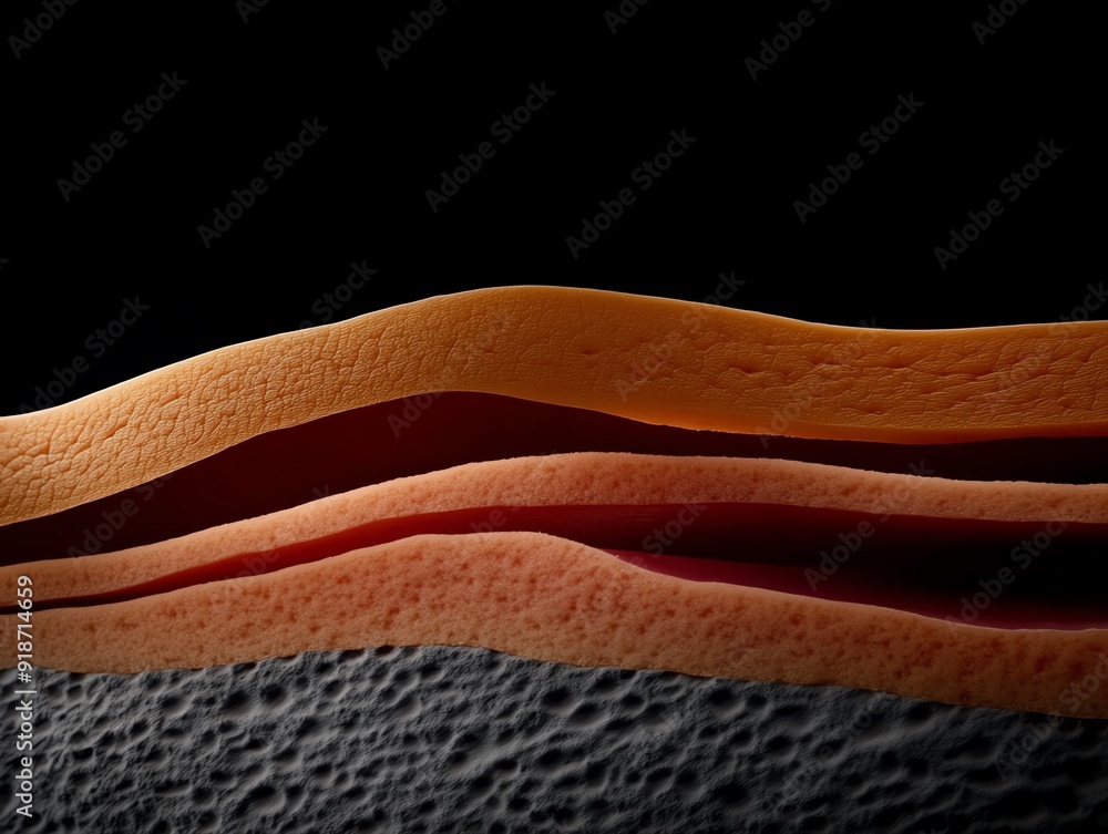 Detailed view of a scar on the skin, showing the healing process and ...