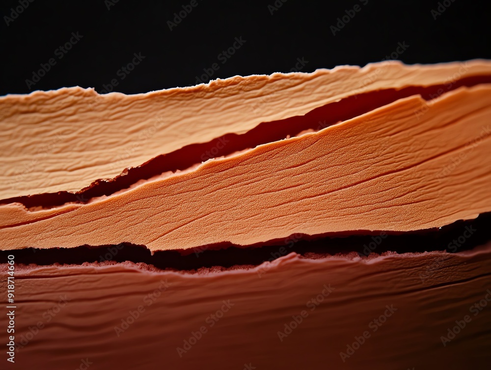 Detailed view of a scar on the skin, showing the healing process and ...