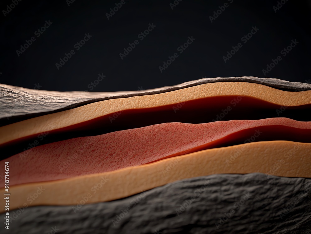 Detailed view of a scar on the skin, showing the healing process and ...