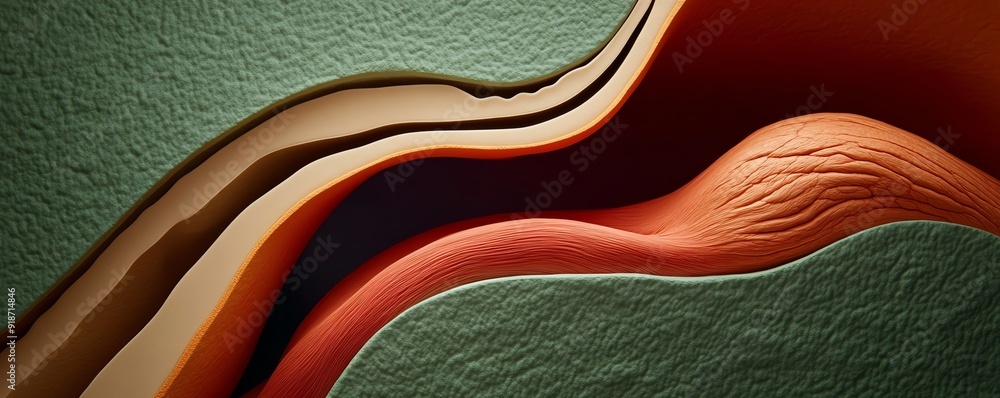 Detailed view of the pyloric sphincter with visible muscle layers Stock ...