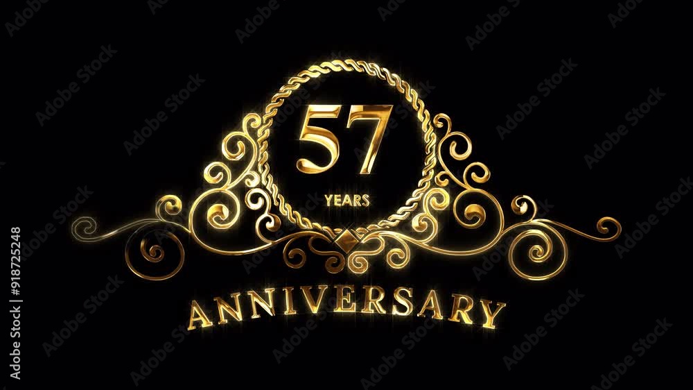 57th Anniversary Celebration. Happy 57 Years Anniversary Animation in ...