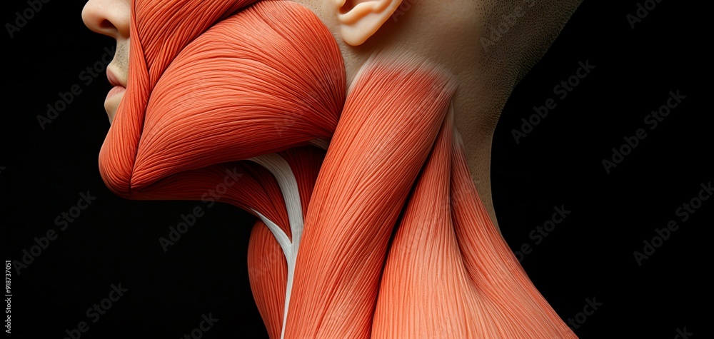 Closeup of the scalene muscles in the neck, focusing on their ...