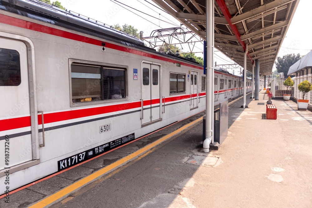 Jakarta, Indonesia - August 10, 2024: A commuter line train platform in ...