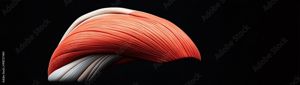 Detailed view of the serratus anterior muscle with visible fibers ...