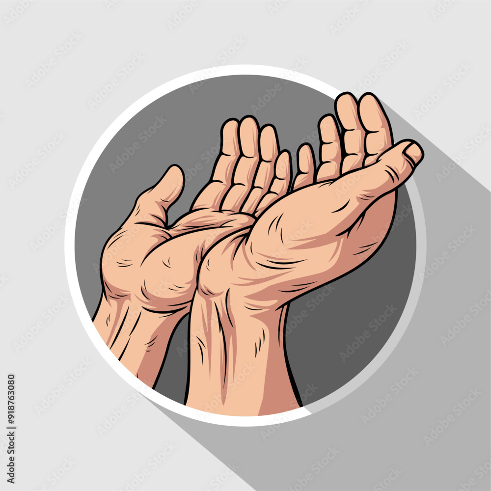 Praying hands vector illustration editable and scalable eps file. Icon ...