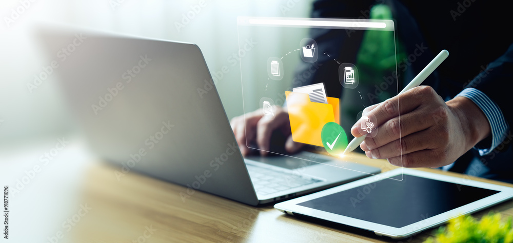 Document management system concept, software system for managing documents, information ...