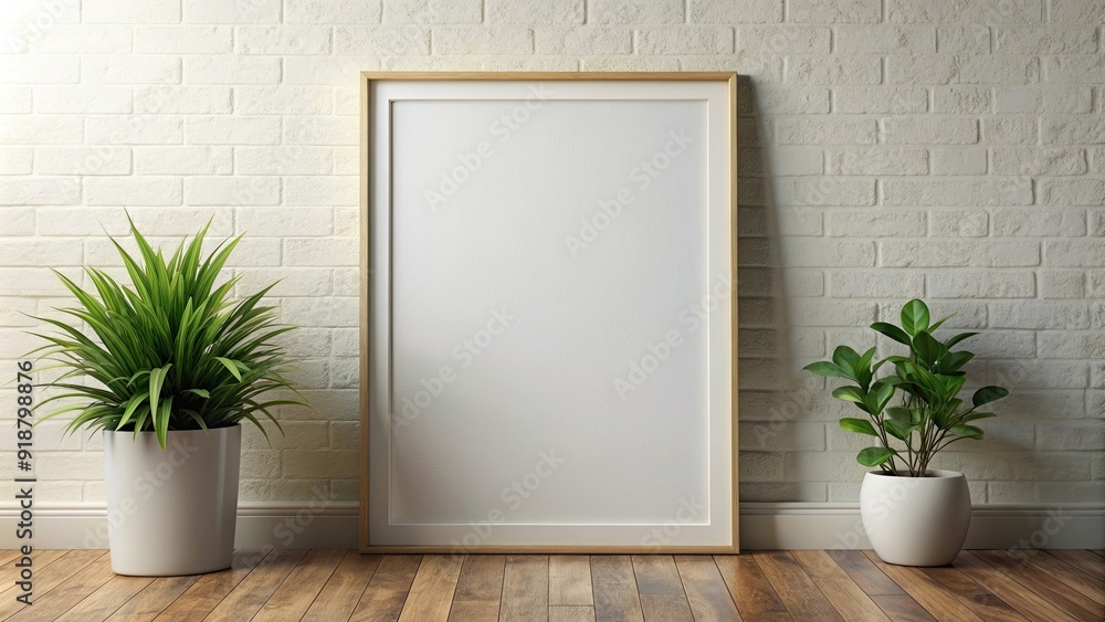 Close-up view of a frame poster mockup in a render, mockup, close-up ...