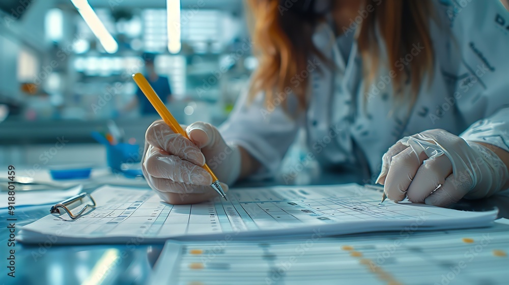 Check list conceptMedical worker with online checklist survey filling ...