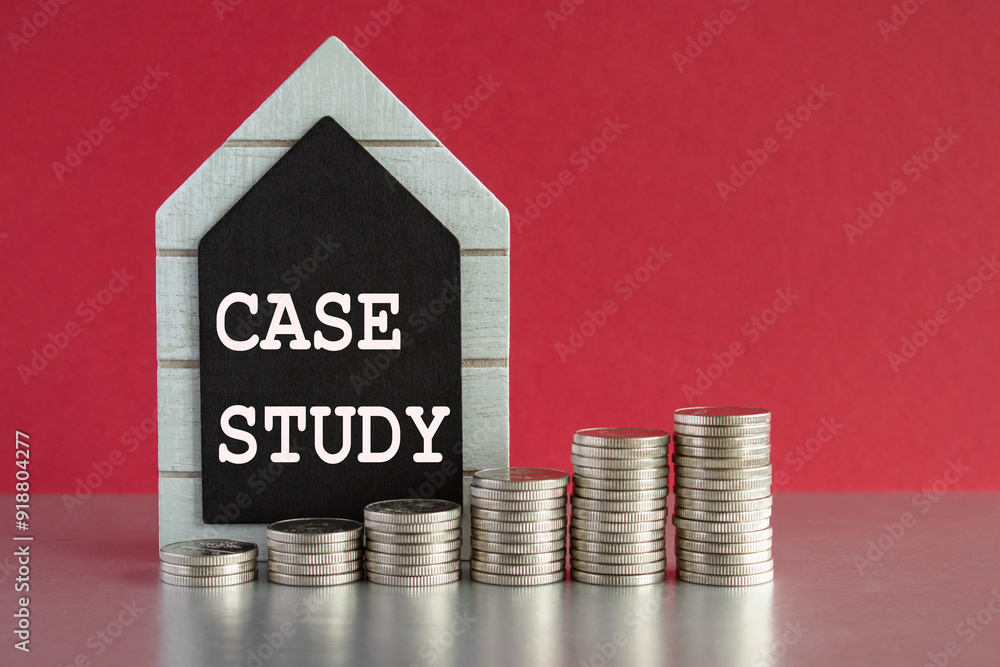 CASE STUDY symbol. Concept words CASE STUDY written on a black board ...