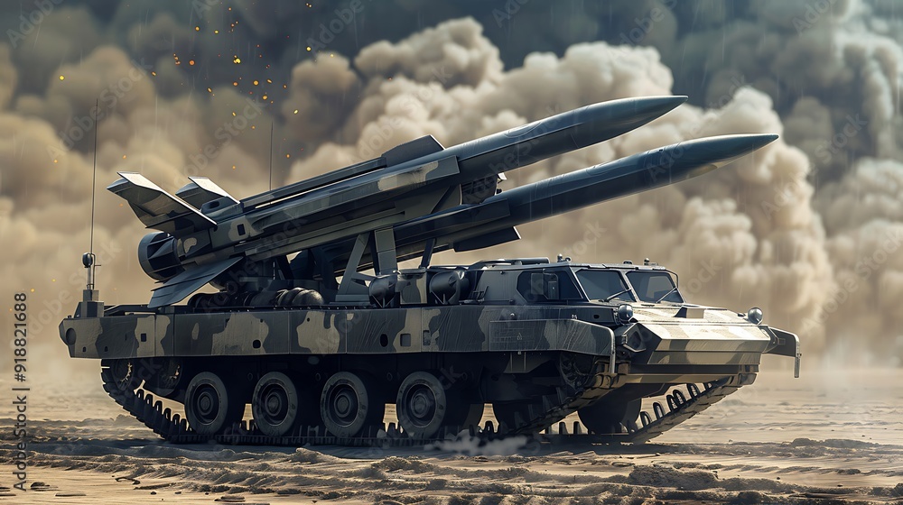 Medium range self propelled anti aircraft missiles MIM 23 Hawk ready to ...