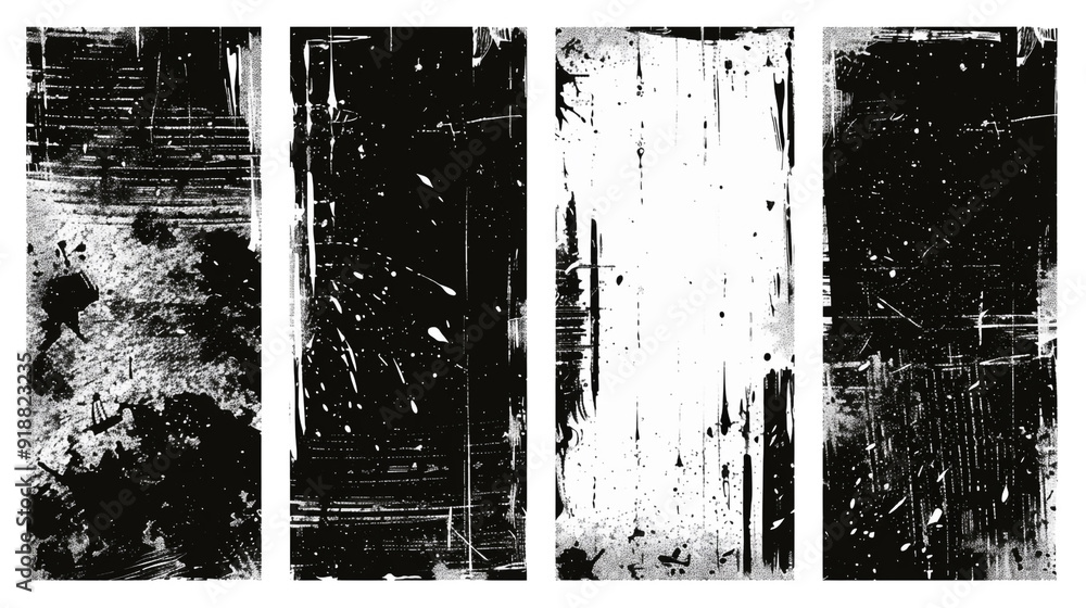 Abstract retro grungy vertical banners, Subtle vector grunge press ...