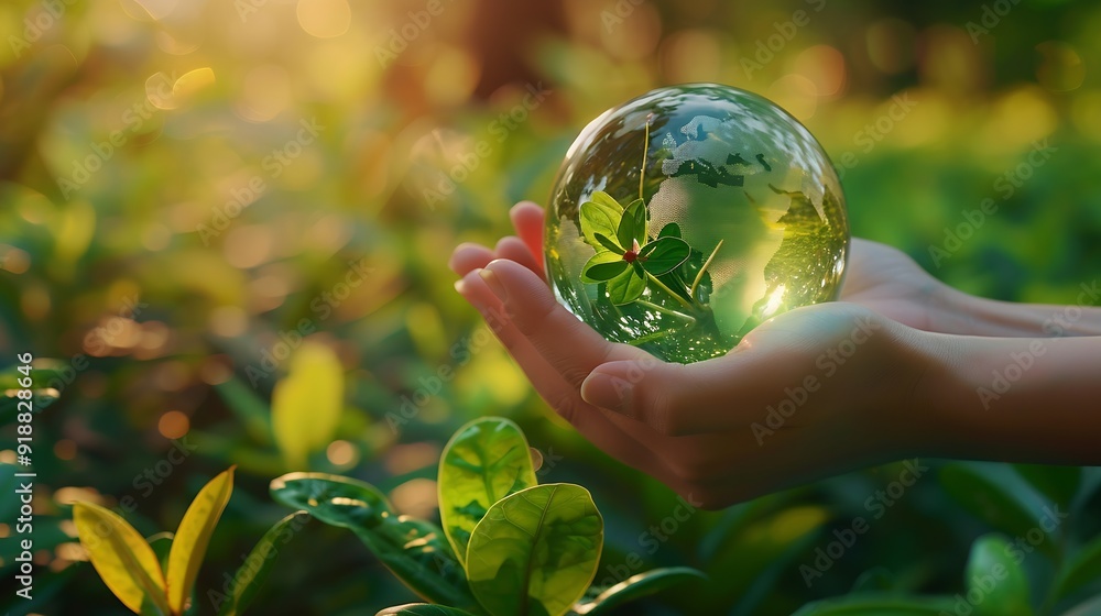 Green Planet in Your Hands Save Earth Environment and health Concept ...