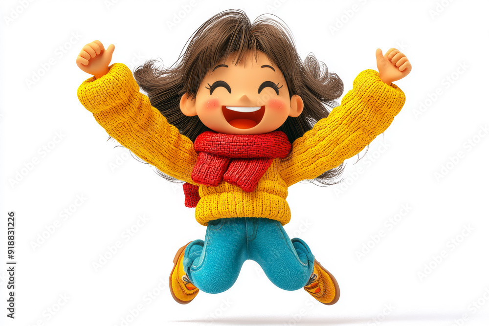 Happy smile laughing cartoon character young adult woman person ...