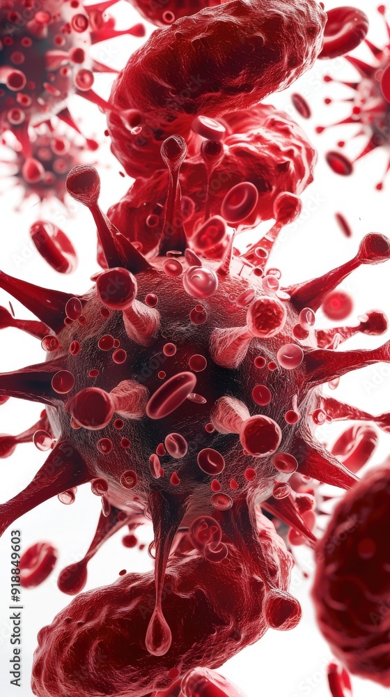Detailed illustration of a virus with spike proteins, highlighting ...