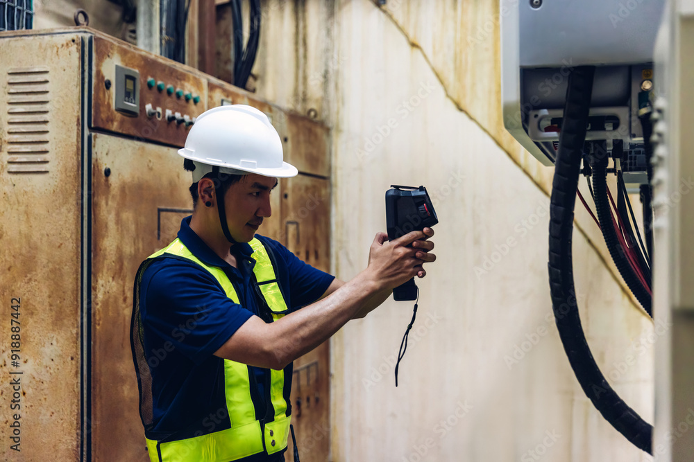 Inspector examination of photovoltaic modules using a thermal imaging ...