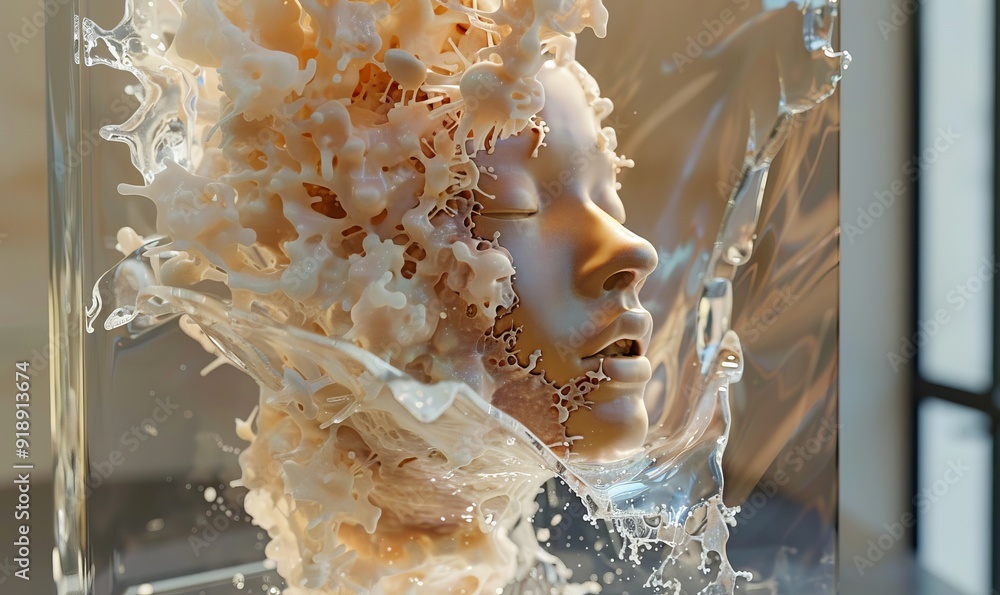 Kinetic art with moving parts and interactive elements, blurring the ...