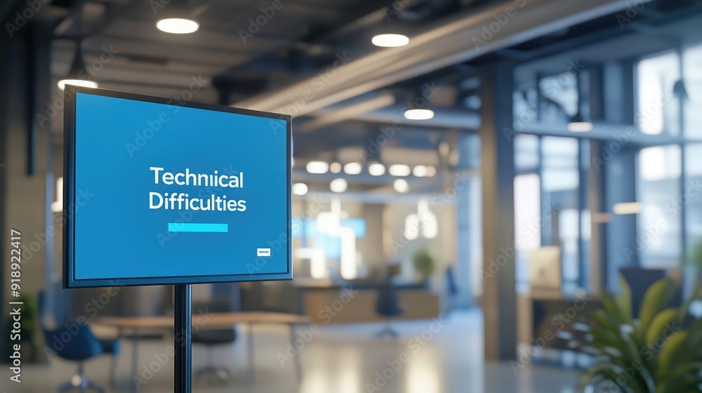 A realistic representation of a large screen in an office setting ...