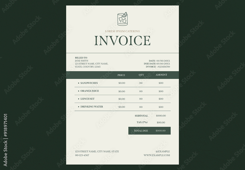 Invoice Template CMYK Stock Template | Adobe Stock