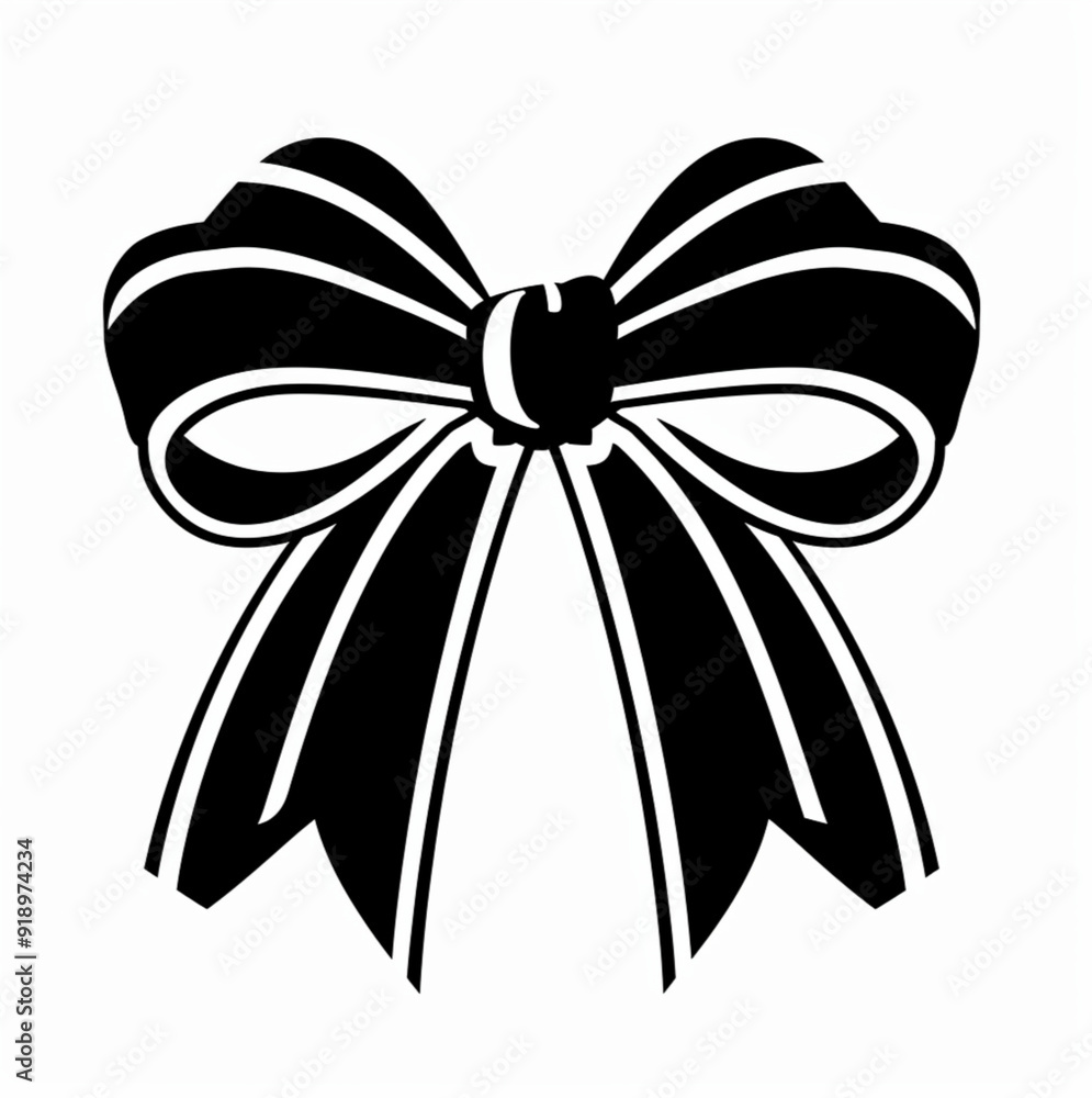 Watercolor Black ribbon, clipart, white background, christmas ribbon ...