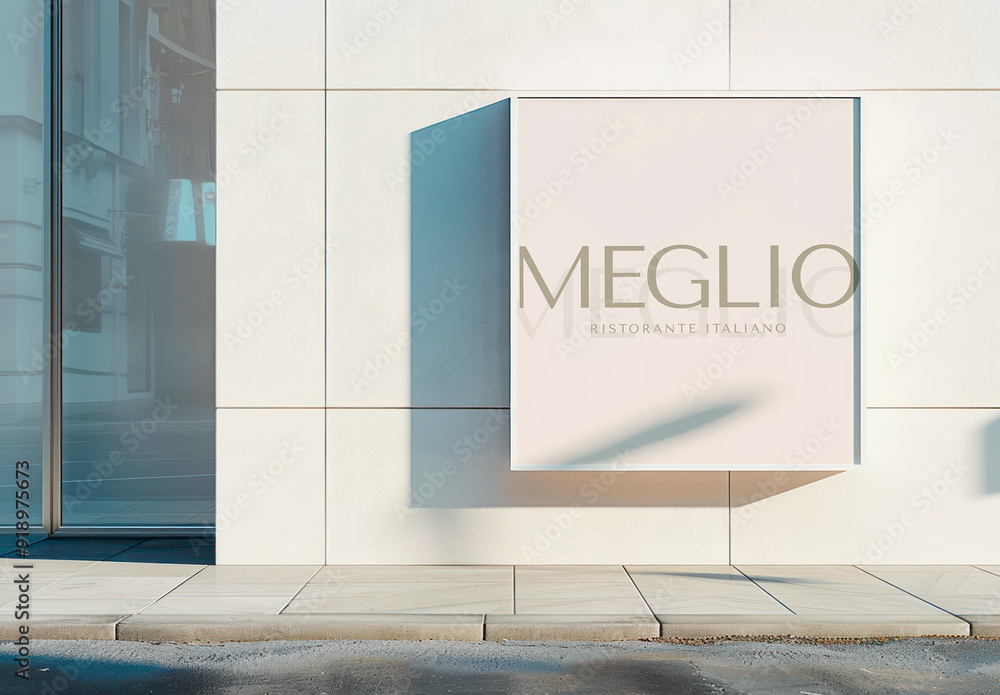 Outdoor Building Square Sign Mockup With Generative AI Stock Template ...