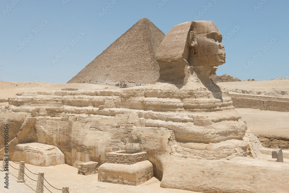 CAIRO EGYPT 06 12 23: Great Sphinx of Giza statue of a reclining sphinx ...