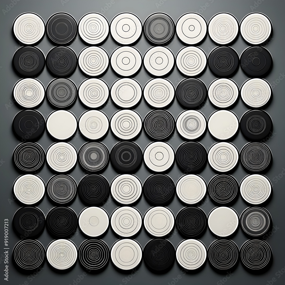 modern geometric design featuring a circular pattern with a retro ...