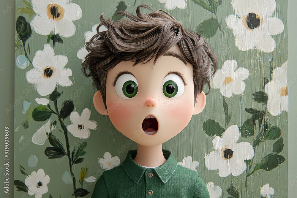Surprised shocked scared tree cartoon characters boy kid child teen ...