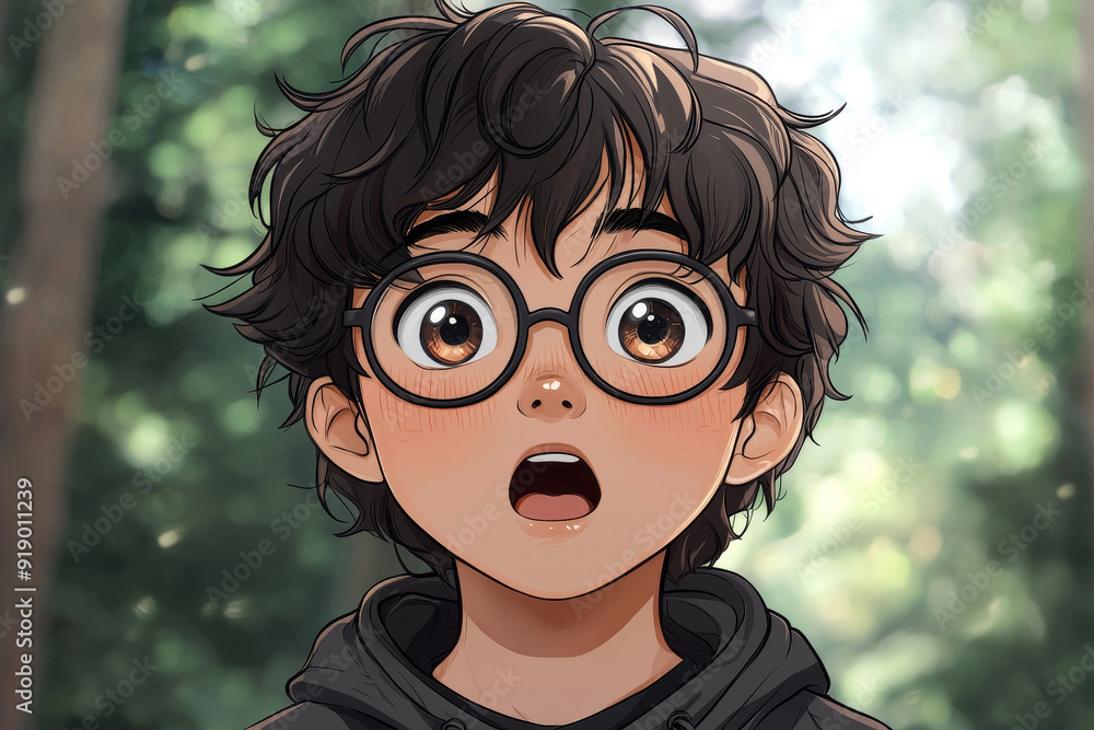 Surprised shocked scared tree cartoon characters boy kid child teen ...