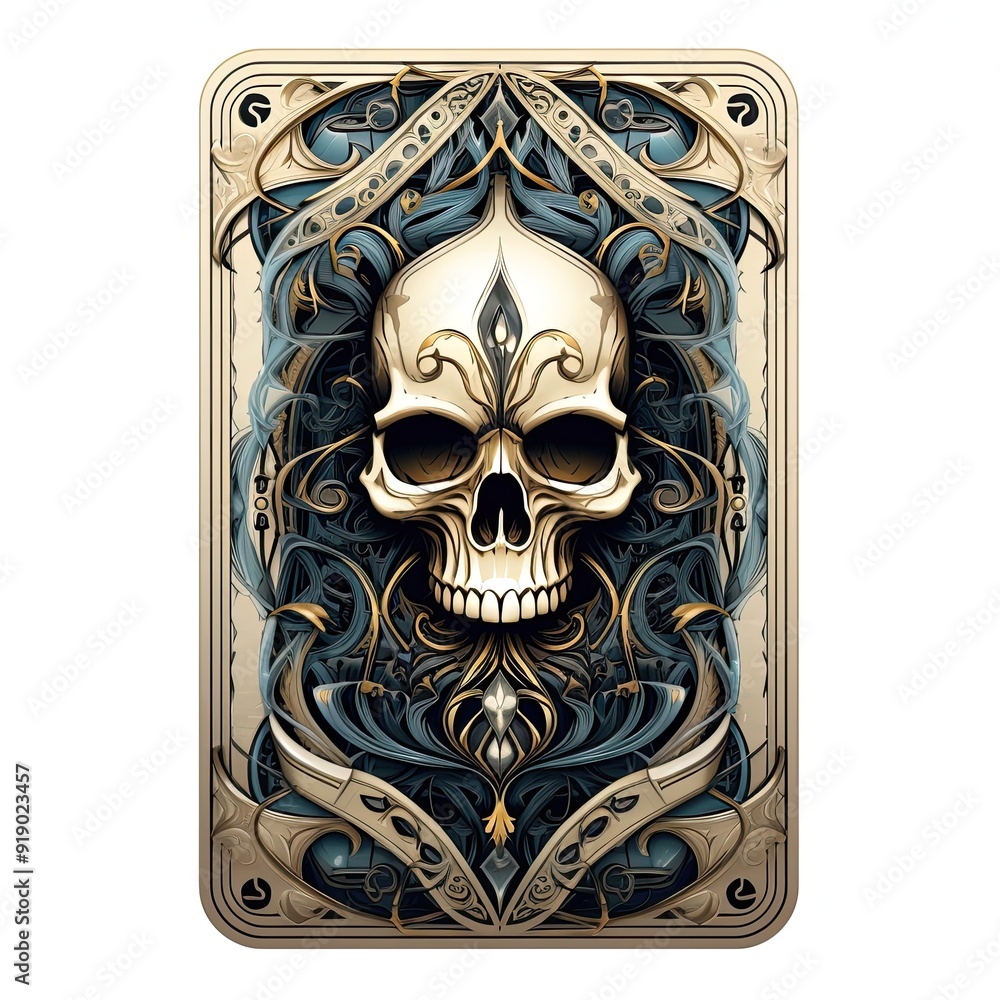 Terrifying Isolated Skull Design on White Background: A Detailed Render ...