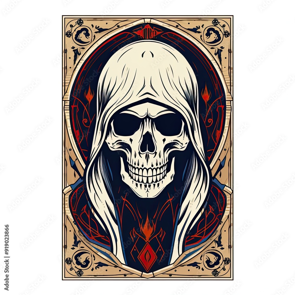 Terrifying Isolated Skull Design on White Background: A Detailed Render ...