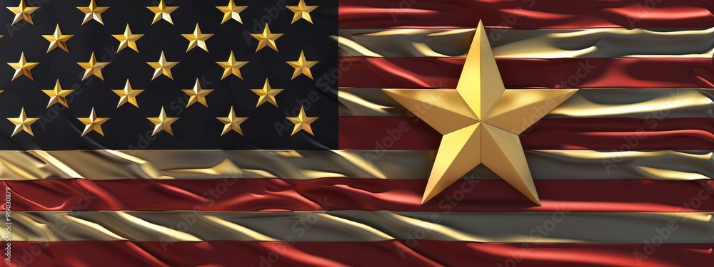 Gold star mother's day celebration in USA. Gold star on a flag of ...
