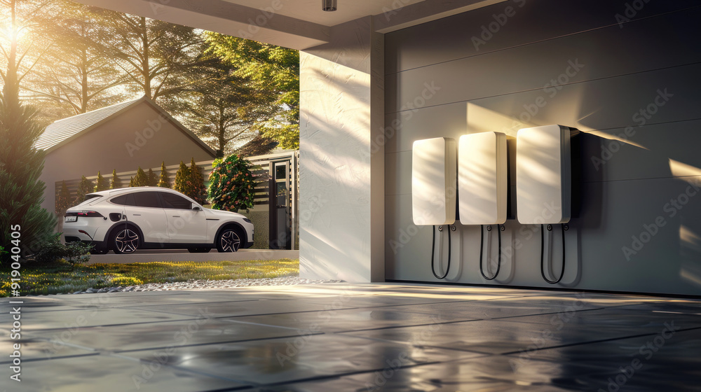 The concept of a home battery packs alternative electric energy storage ...