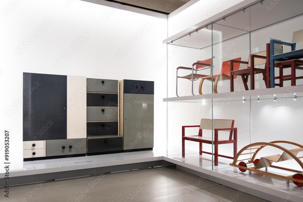 Interior Bauhaus Museum, dedicated to the German art academy that ...