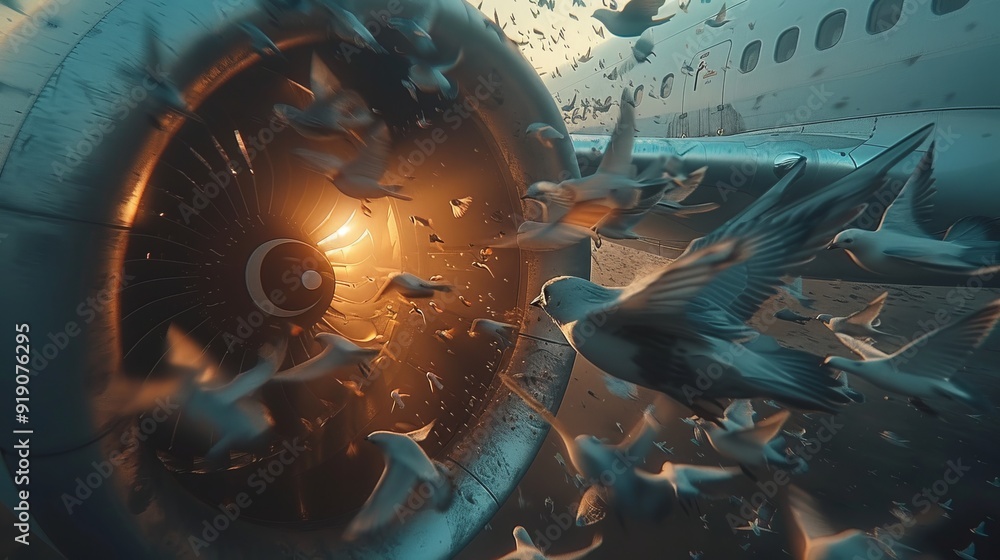 Passenger plane suffers engine failure and fire after colliding with a ...