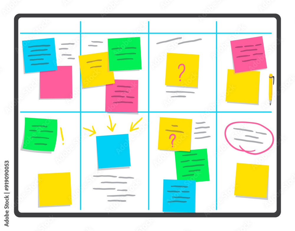 Stickers on board. Sticky notes. Realistic reminders on adhesive tapes ...