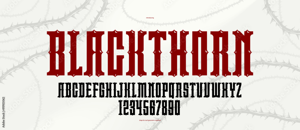 Thorn gothic rock display font for emblems and logos, dangerous ...