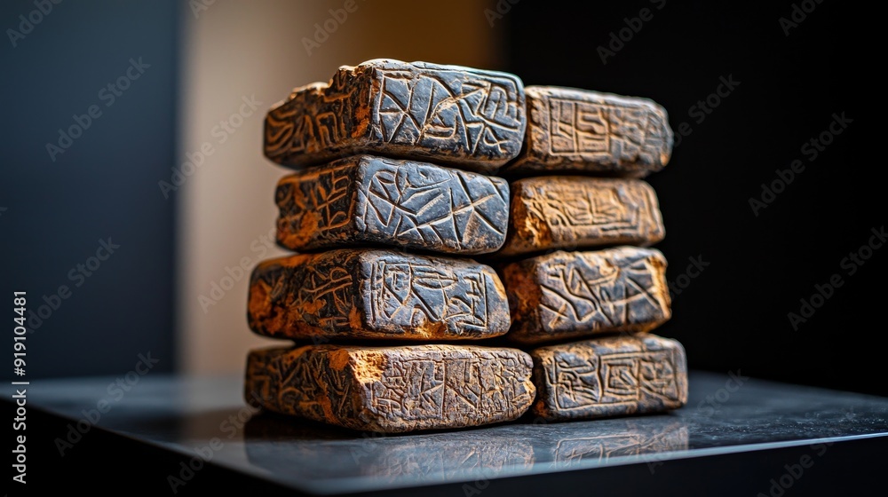 Ancient Tartaria tablets, controversial early writing tablets Stock ...