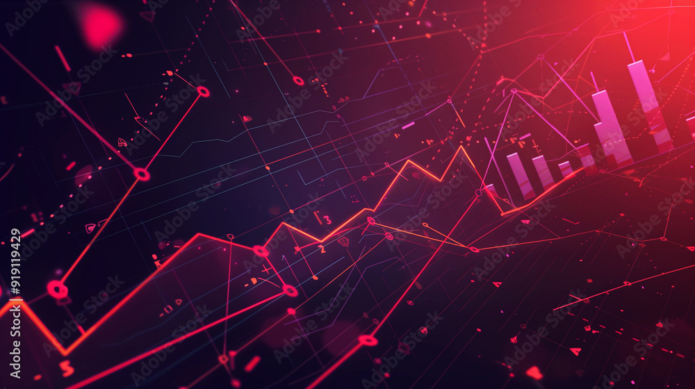 business background illustrating market trends with animated line ...
