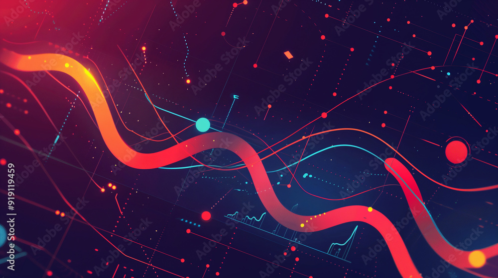 business background illustrating market trends with animated line ...