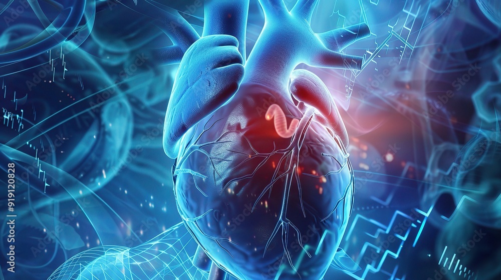 Medical Illustration of Arrhythmia: Complex Heart Rhythm Disorder ...