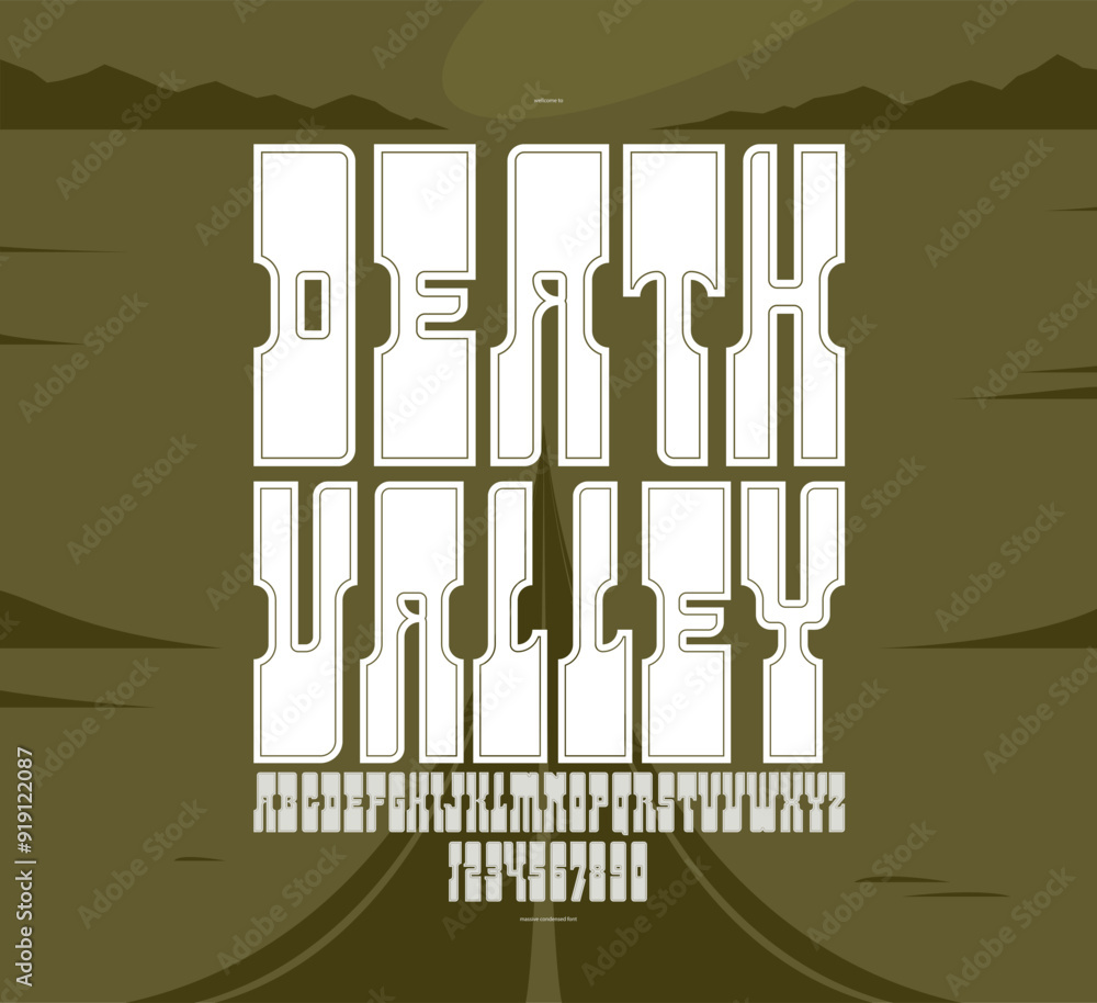 Massive serif font in American style, wild west saloon and western ...