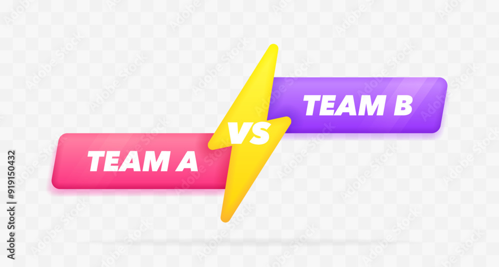 Vs battle headline with lightning bolt in 3d style isolated on ...