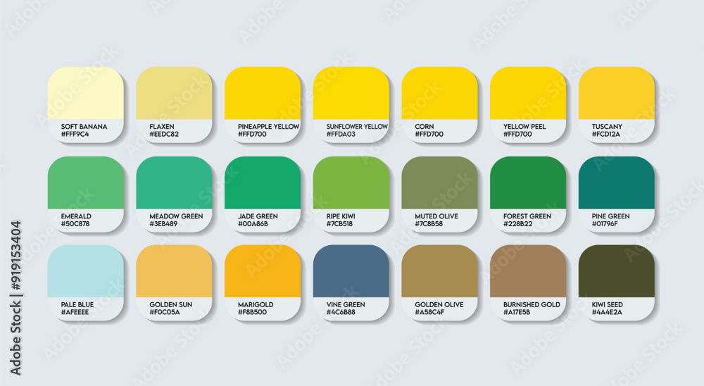 Yellow and Green Color Palette, Yellow and Green Color Guide Palette ...