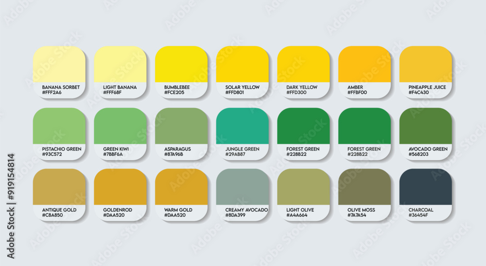 Yellow and Green Color Palette, Yellow and Green Color Guide Palette ...