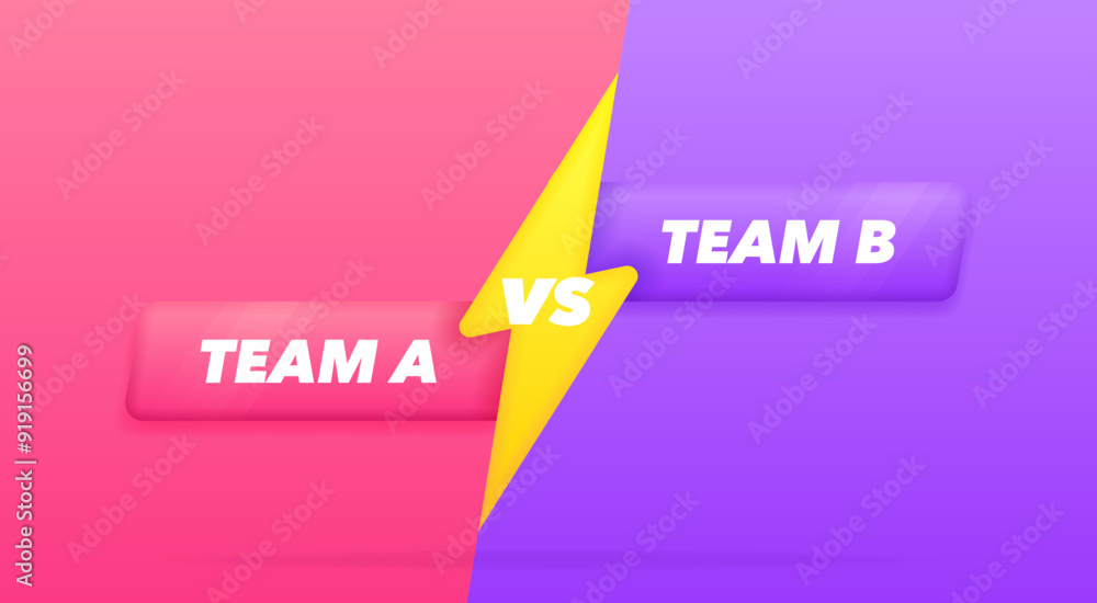 Modern versus battle background. Vs battle headline with lightning bolt ...