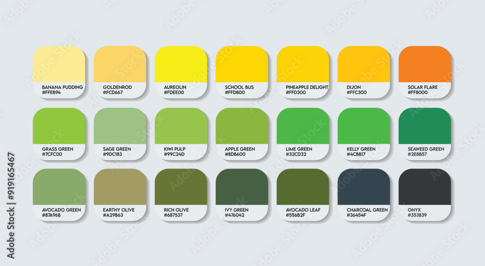 Green and Yellow Color Palette, Green and Yellow Color Guide Palette ...