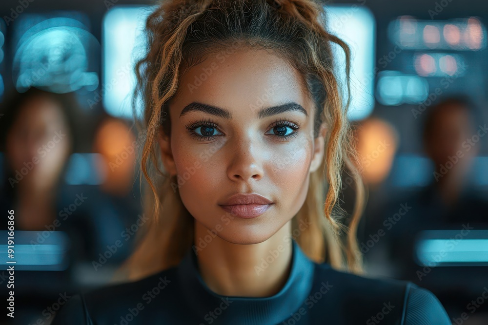 dynamic female executive leading an engaging presentation using ...