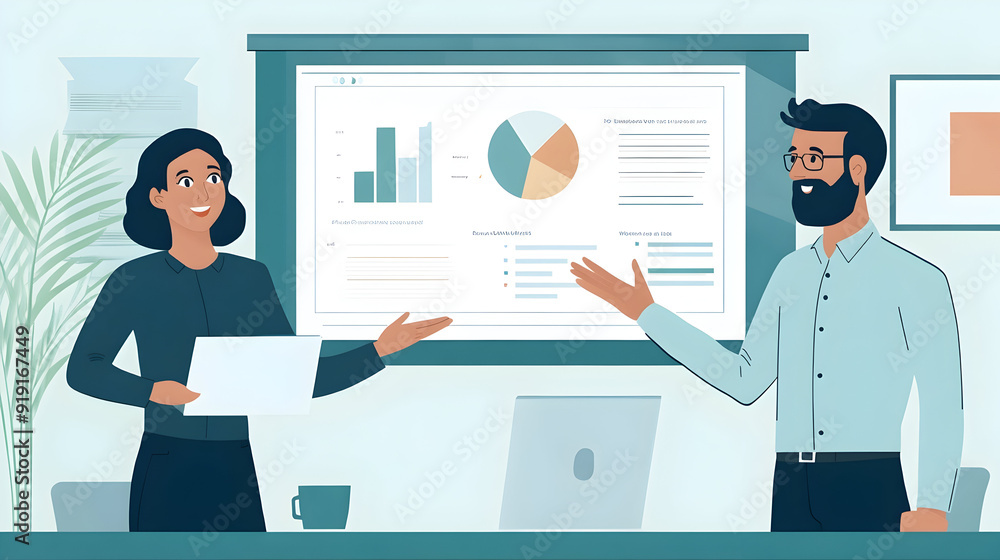 Client Presentation in Business Casual Attire - An illustration of a ...