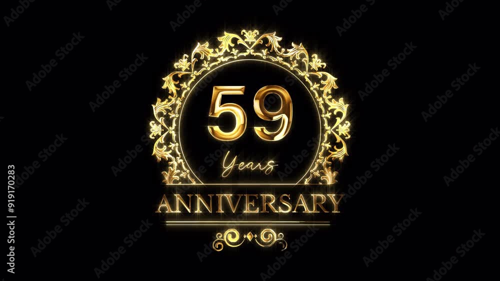 59th Anniversary Celebration. Happy 59 Years Anniversary Animation in ...