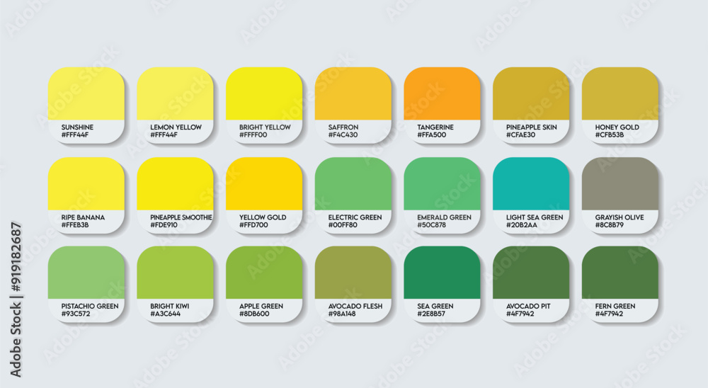Green and Yellow Color Palette, Green and Yellow Color Guide Palette ...